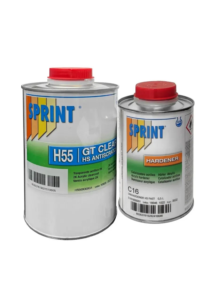 Лак акриловый H55 HS ANTISCRATCH 1л+ отверд. C16 FAST 0.5л