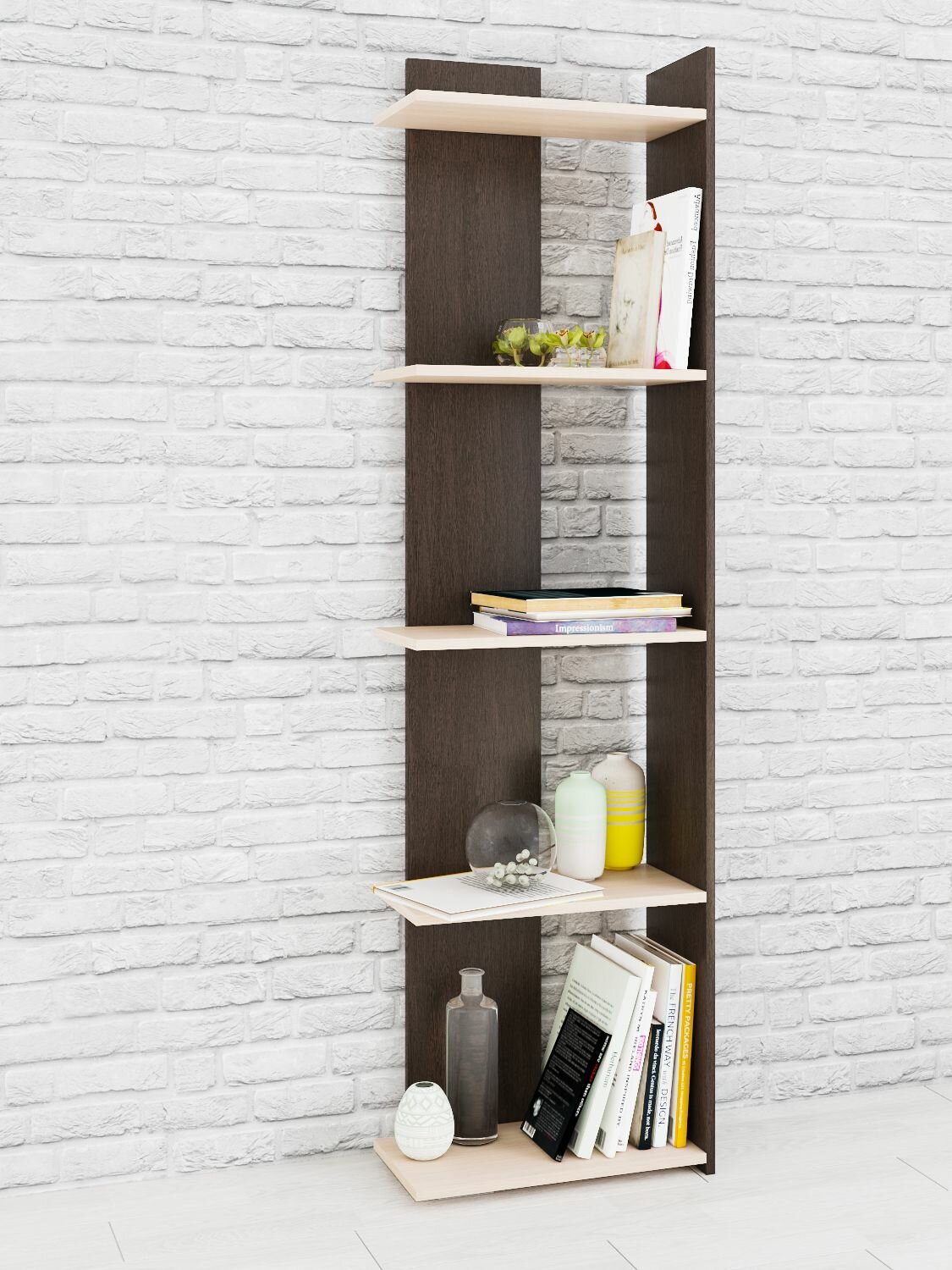 Стеллаж Ромео-7 от Тэкс 1800*500*250 мм венге/дуб молочный