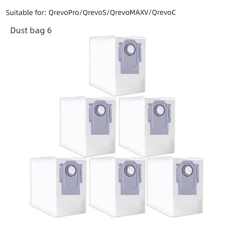 Замена мешков для пыли для робота-пылесоса Roborock Qrevo Pro S MAX V, 6 шт. одноразовых мешков для сбора пыли для
