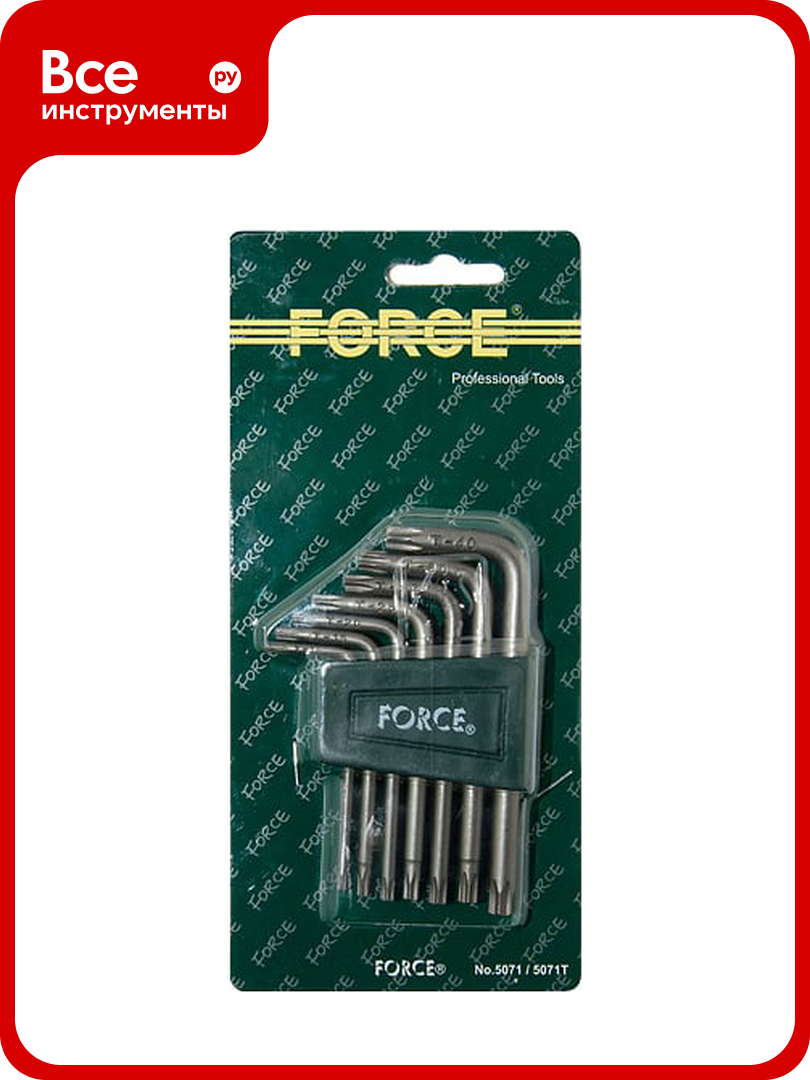 Набор Г-образных звездочек с отверстием Т10-Т40 7предметов FORCE 5071T