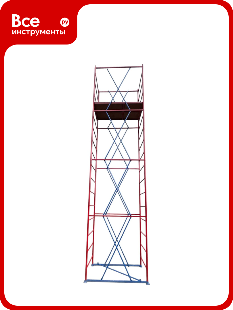 Вышка-тура ООО "РИЗ" Флагман Стационарная 0,7x1,6 Н=6,4 м FL0764