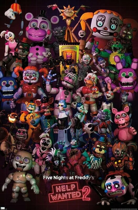Алмазная мозаика "Five Nights at Freddy's - FNAF" 40*50 см, безрамная, идеальна для дома, украшения, подарков.