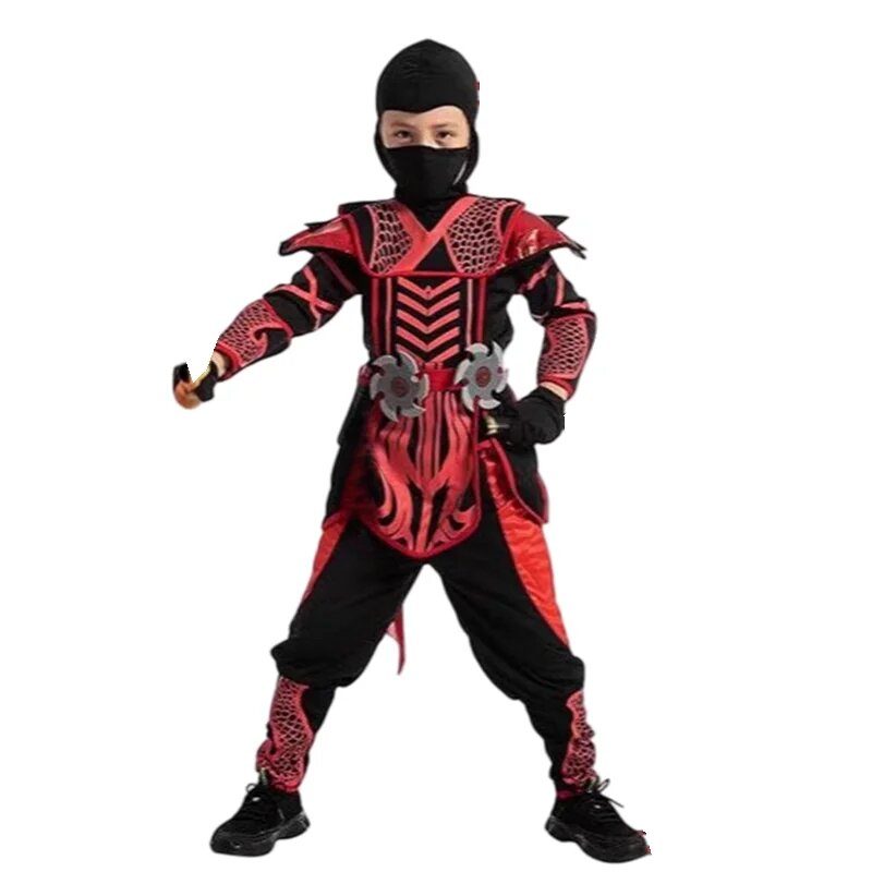 Костюм ниндзя красный золотой L, Red