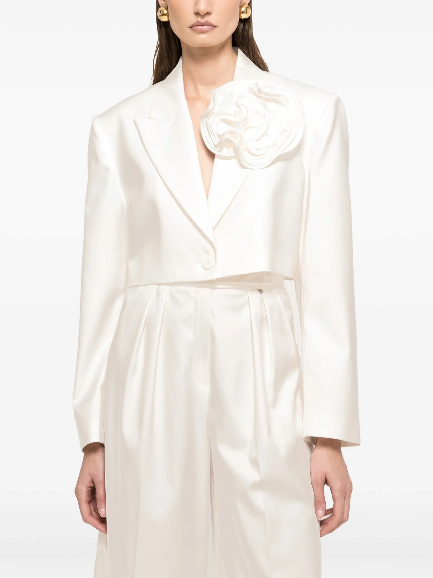 Пиджак Floral-detail crop blazer