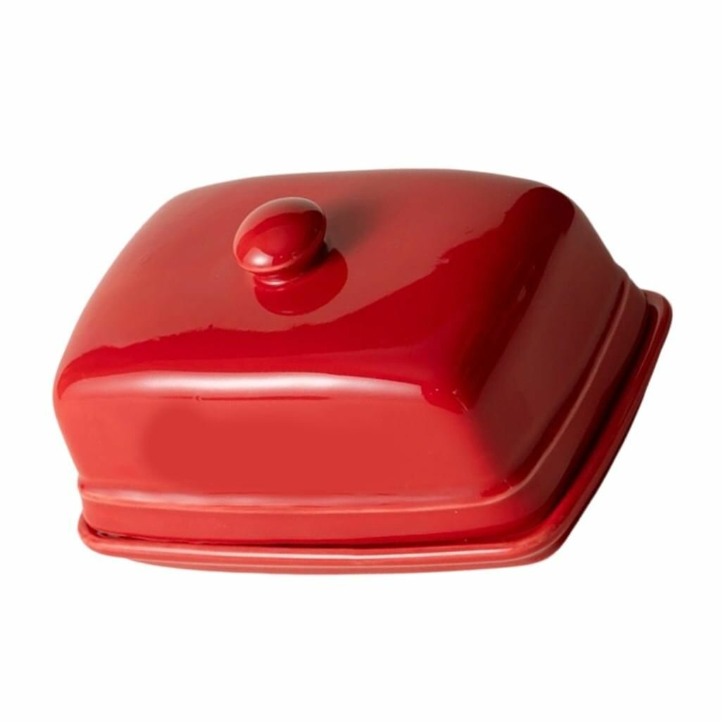 Керамическая коробка для хранения масла, красный