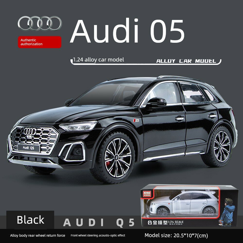 Модель автомобиля Audi Q5 в масштабе 1:24, чёрная, из сплава, коллекционная игрушка для мальчиков, качественная упаковка