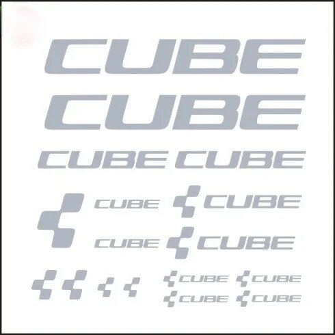 Набор наклеек для велосипеда CUBE 20 см серебристый, 30cm