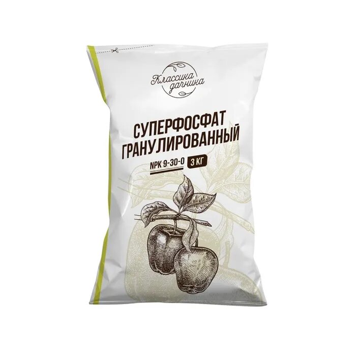 Удобрение Классика дачника Суперфосфат, для всех видов растений, 3 кг