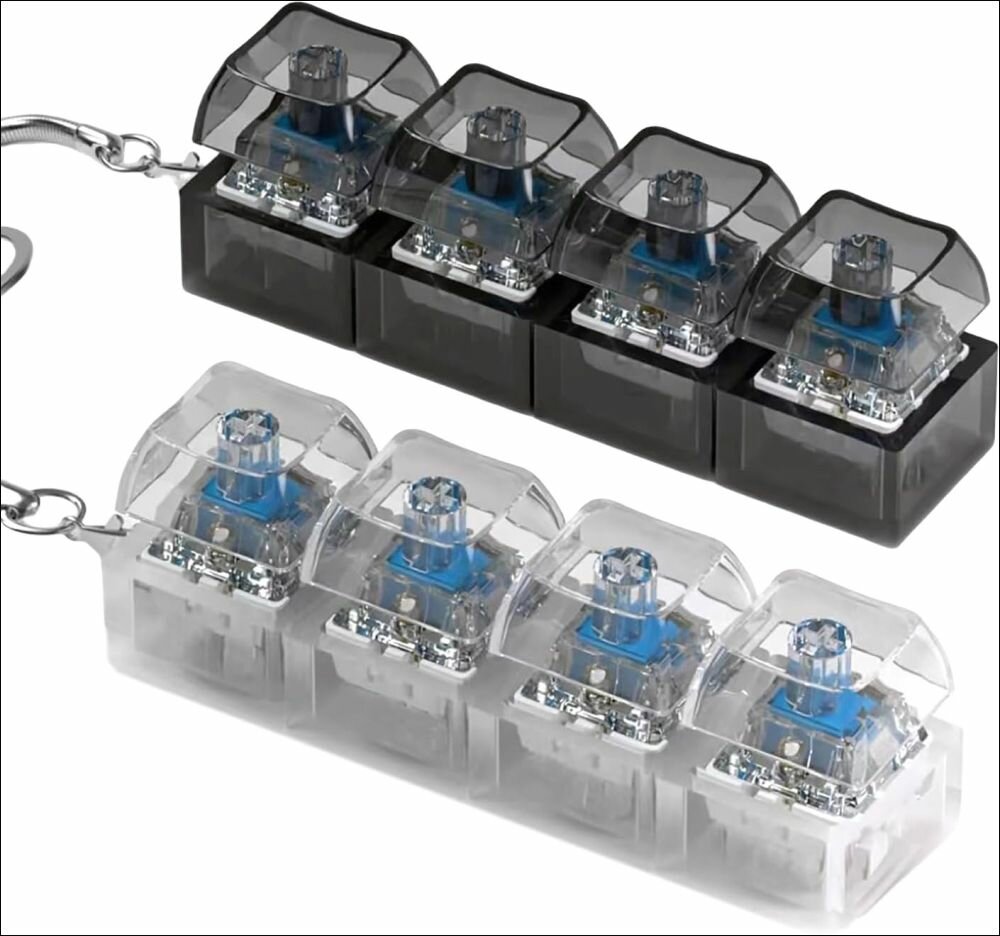 Прозрачная антистресс-игрушка с 4 клавишами издает четкий звук при нажатии, помогает снять напряжение