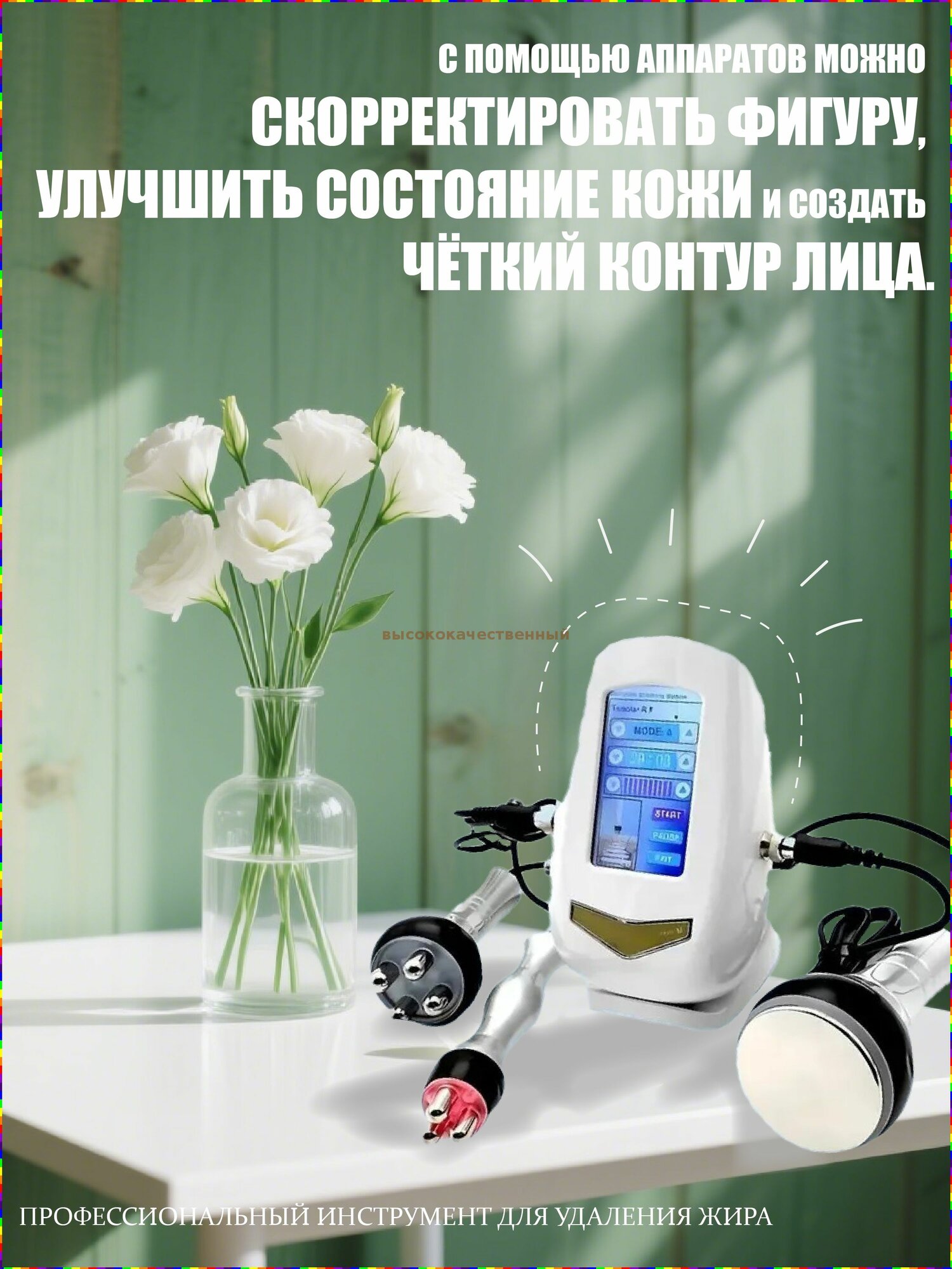 Многофункциональный косметологический аппарат NourishBelle КИМ 8 3 в 1 с ультразвуковой кавитацией 40 кГц, модель CS-108