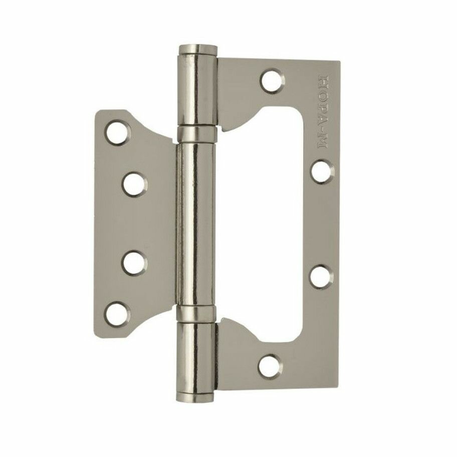 Петля дверная универсальная 100*75*2,5мм фигурная хром (комплект 2шт) нора-м