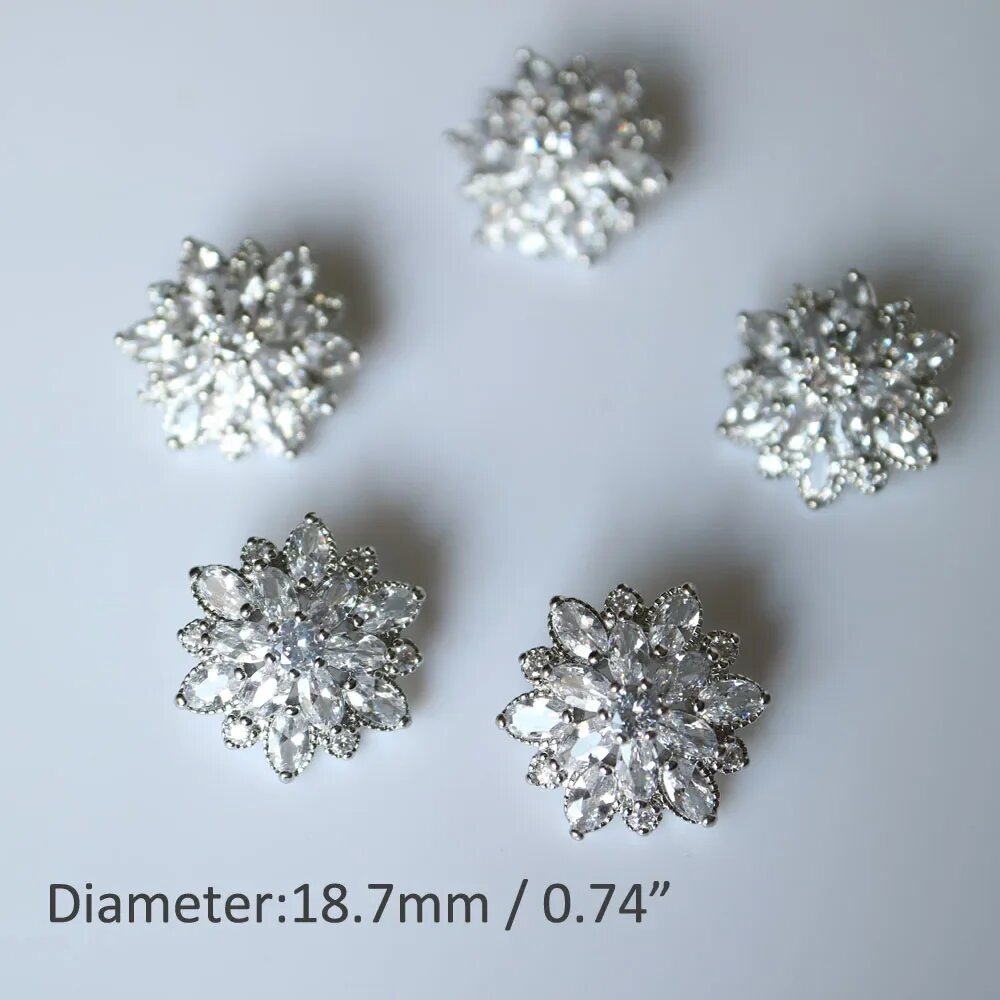 Пуговицы с фианитами 5 шт. Цвет: CX-027-5pc