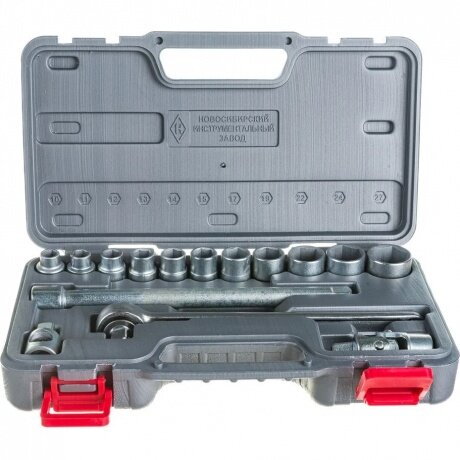 Инструмент шоферский НИЗ 2Д, 15 предм, 1/2, в пластиковом кейсе, Набор торцовых головок (2761-20)