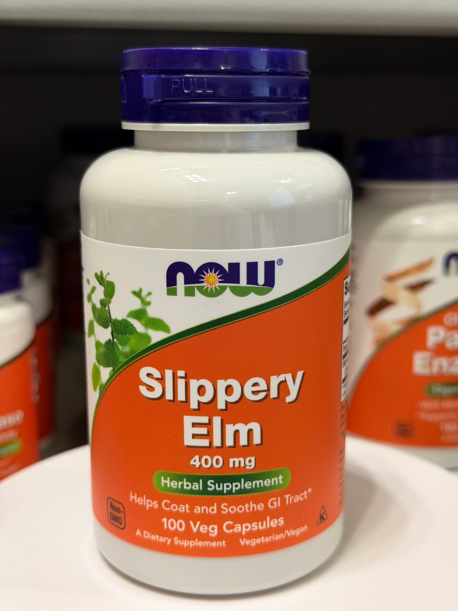 NOW Slippery Elm, обволакивающая ЖКТ, 400 мг, 100 капсул