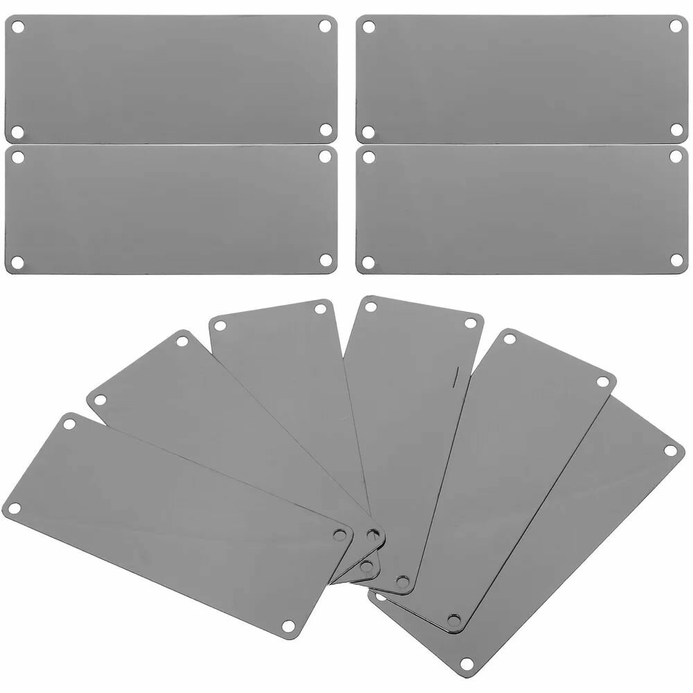 Набор серых металлических табличек из нержавеющей стали для декора, 10 шт