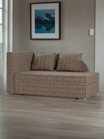 Диван-кровать Софа "Малыш", Еврокнижка (Выкатной) коричневая рогожка Корфу левый угол