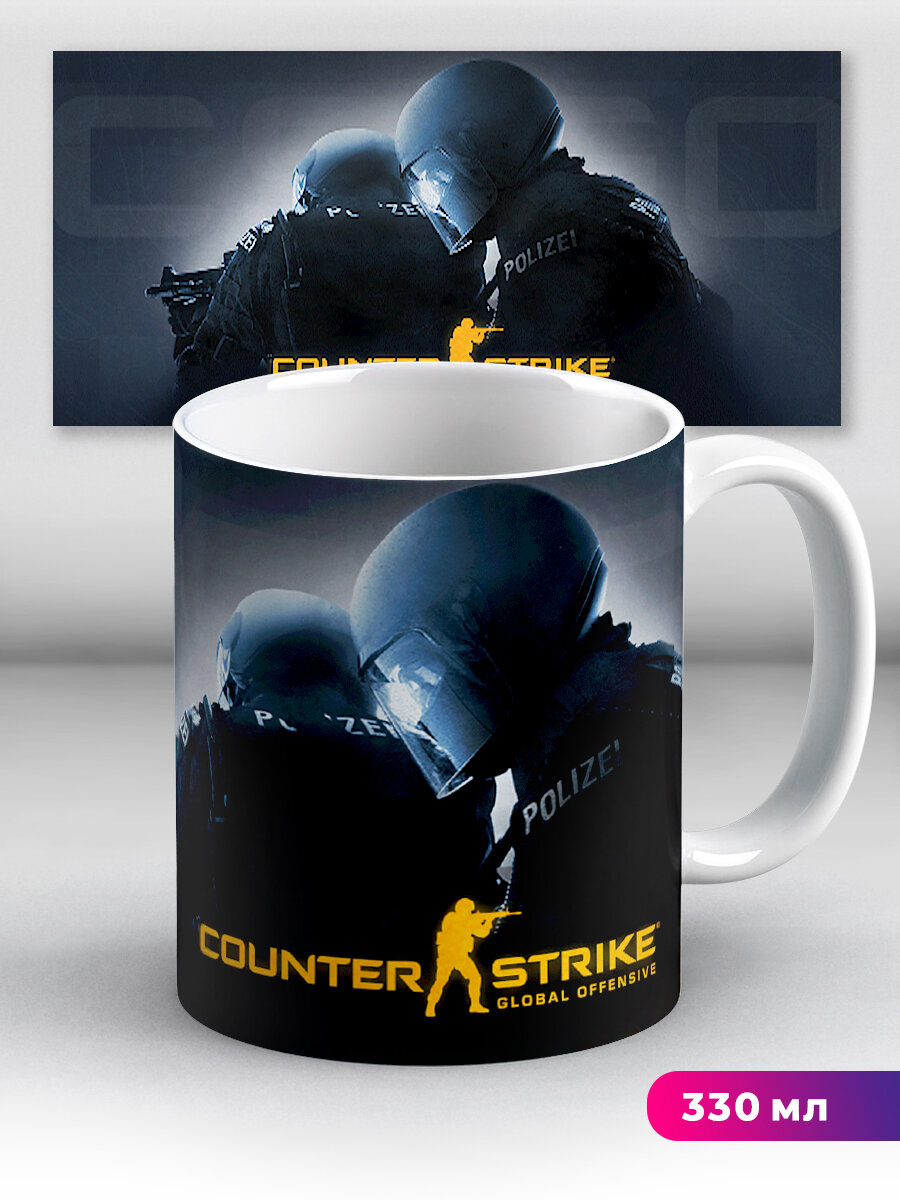 Кружка Counter-Strike Global Offensive 330 мл, керамическая с ярким принтом, подходит для СВЧ