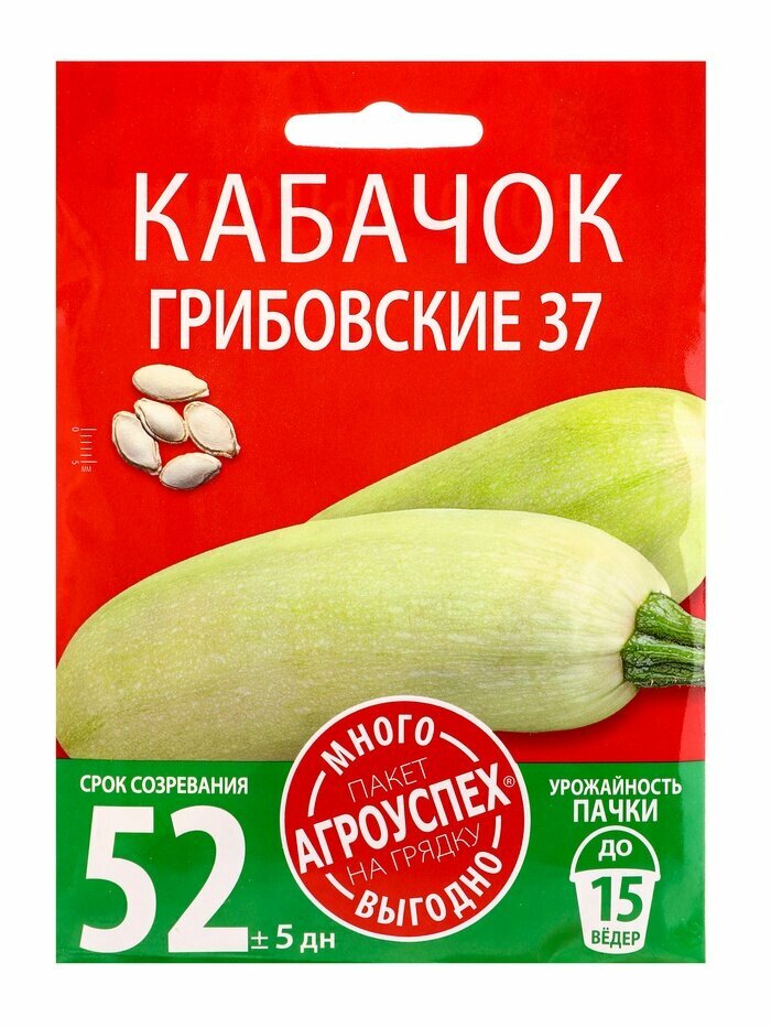 Семена Кабачок Грибовский 37 Агроуспех Много-Выгодно 10г (100)
