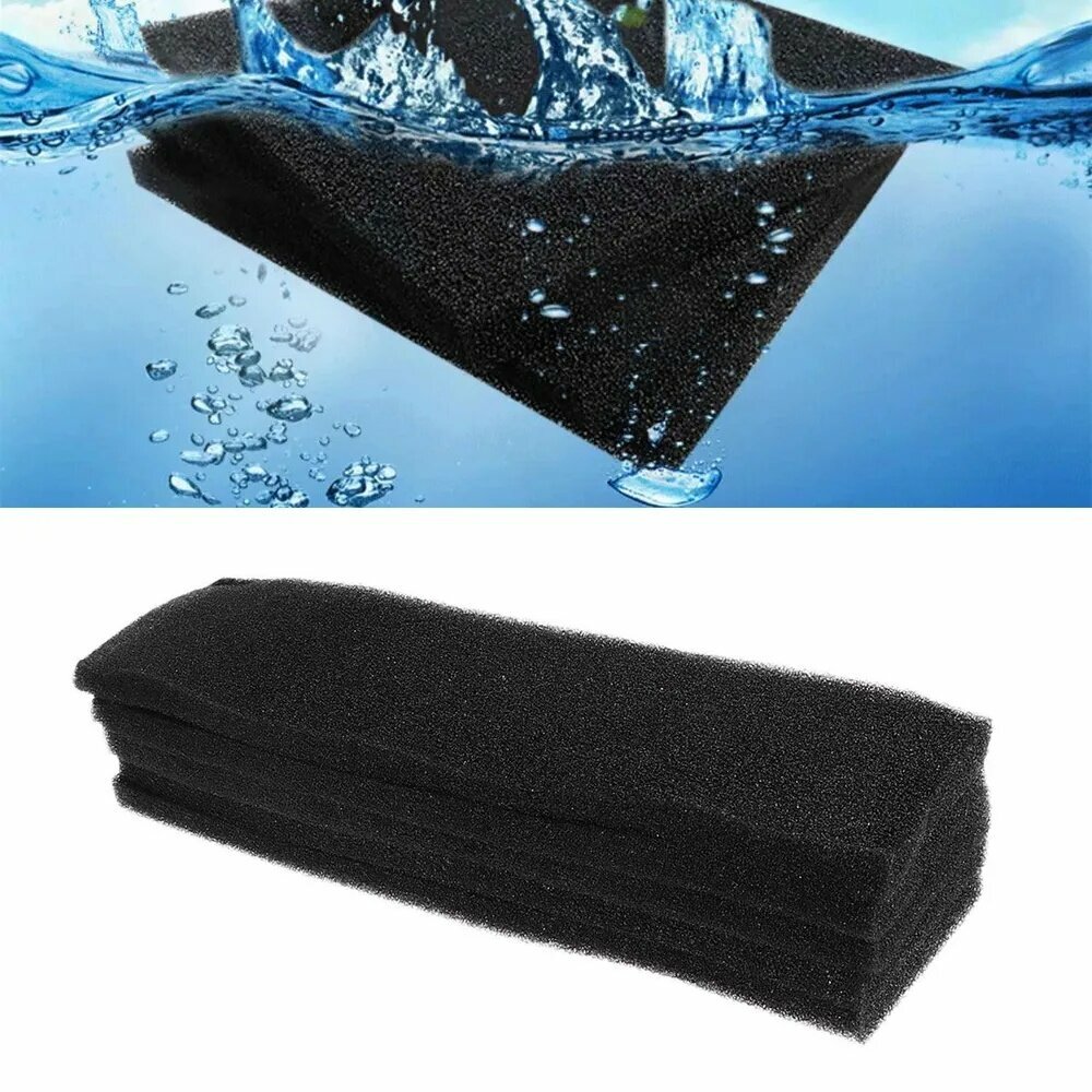 Черные ватные губки с активированным углем для фильтрации в аквариуме, 5 штук