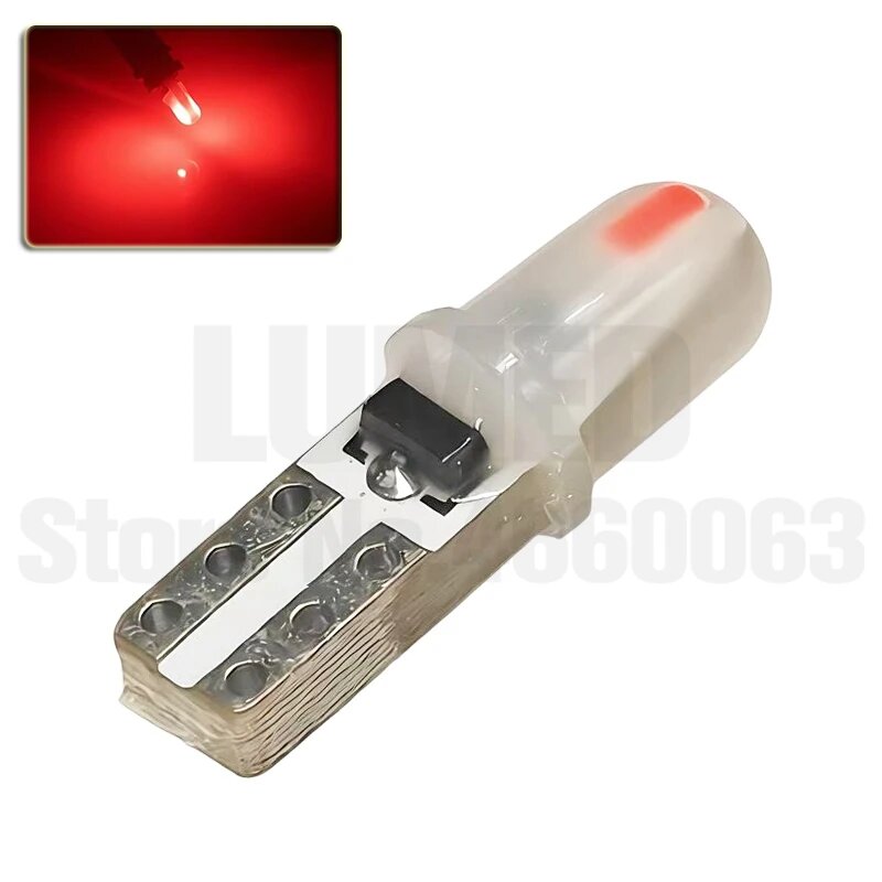 10 шт. T5 Led W1.2W автомобильный светильник 2 SMD 3014 приборная панель индикаторный Красный