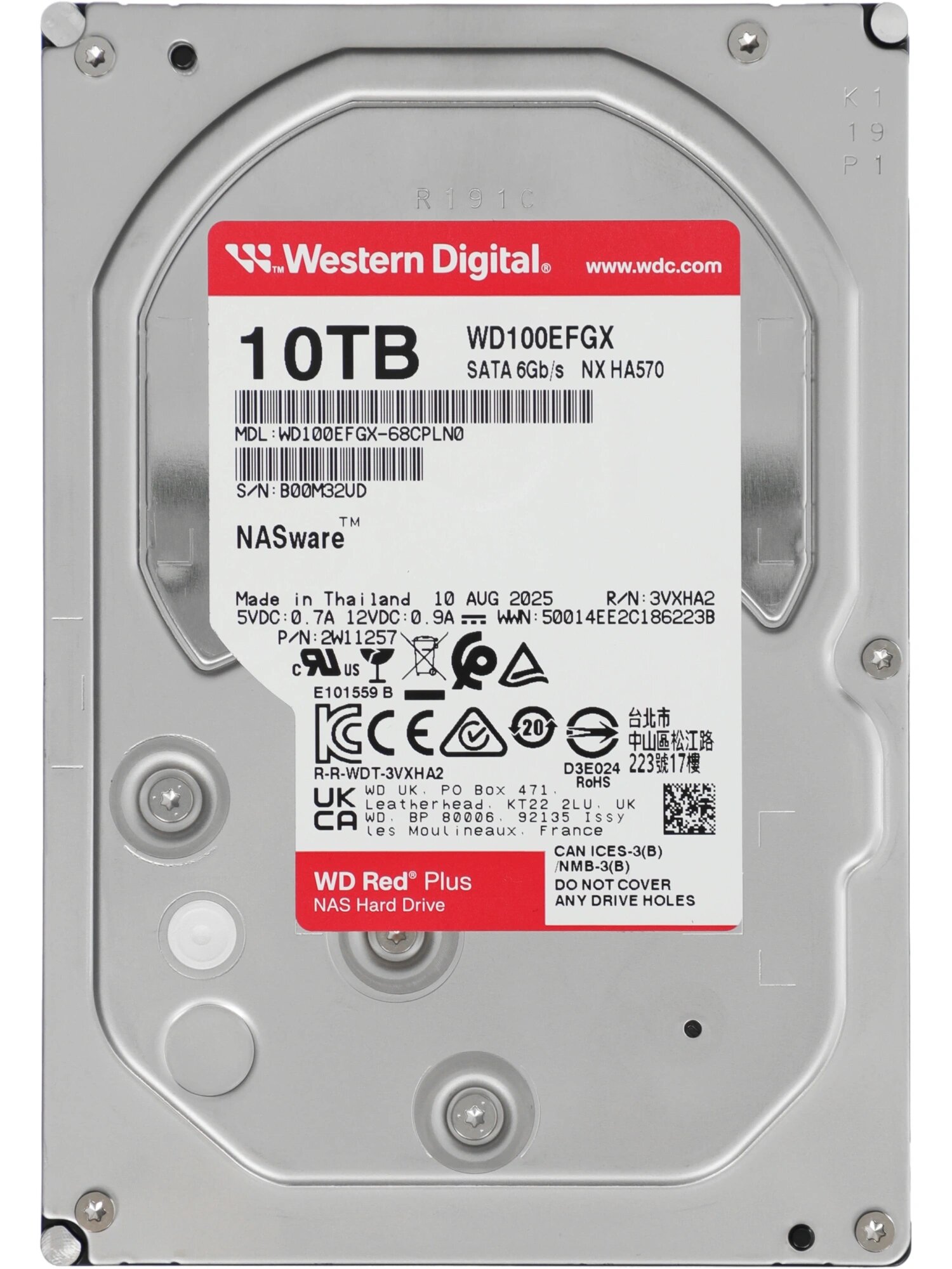 Жесткий диск 10TB WD SATA-III WD100EFGX Red Plus 7200rpm 3.5"