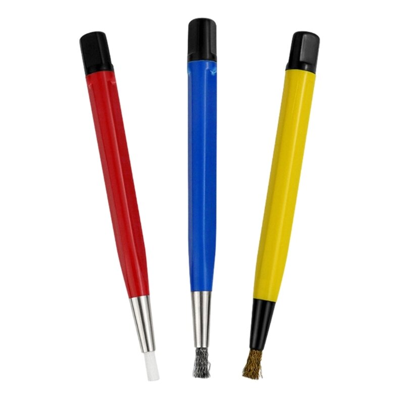 3 шт./компл. Щетка Для Удаления Ржавчины Ручка Из Стекловолокна/Латуни/Стали Щетка В Форме Ручки Для Ремонта Часов Запчасти Для Полировки Инструмент Для Чистки