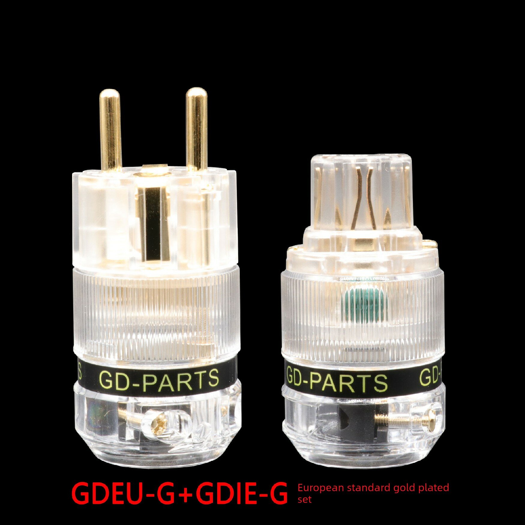 GD-PARTS комплект позолоченных вилк из чистой меди стандарт ЕС для HiFi аудио усилителя