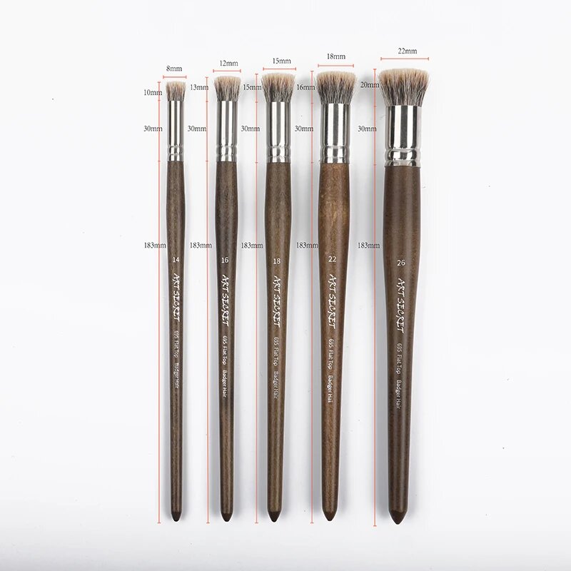 Artsecret Плоские кисти для живописи из барсучьего волоса 6 шт. 14 16 18 22