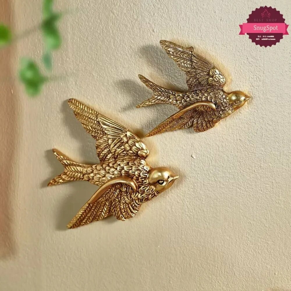 Зеркало-птица в золоте (настенный декор, большой размер, винтажный стиль)