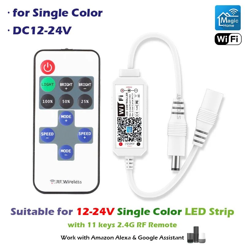 Контроллер Wi-Fi 12-24V для LED ленты с пультом