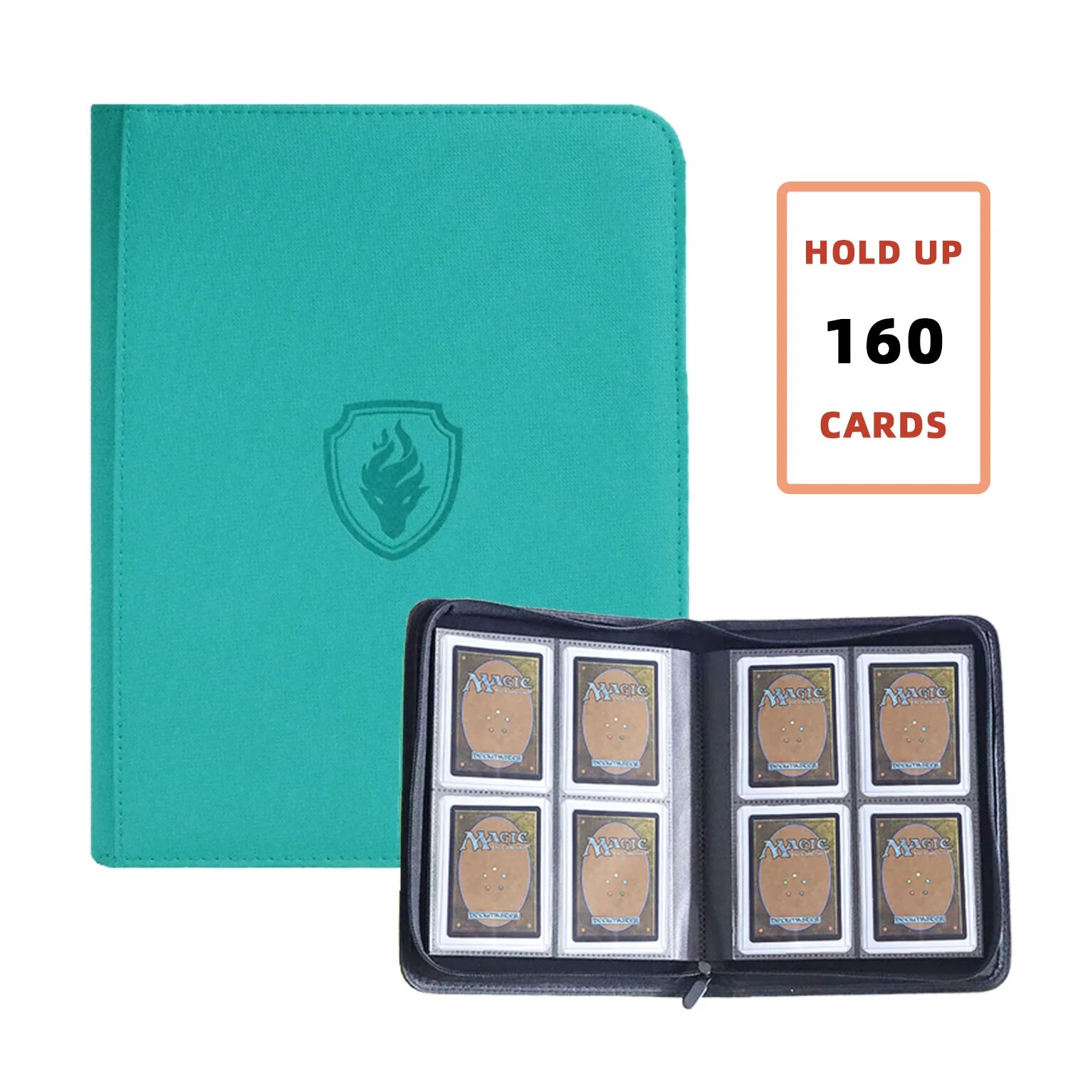 Альбом для коллекционных карт 160 шт, искусственная кожа Sky blue-DA160