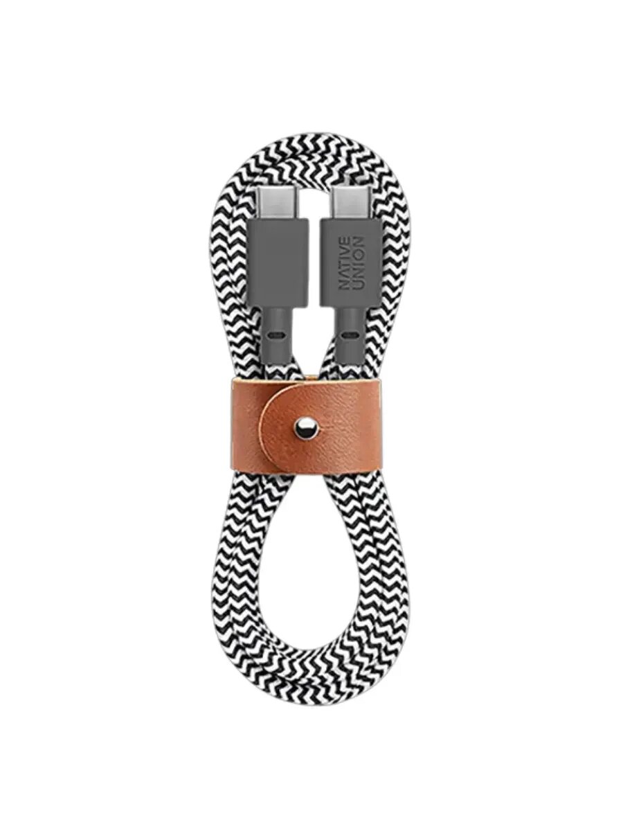 Кабель зарядный Native Union BELT CABLE TYPE-C, 60W, 1.2 метра, цвет: зебра
