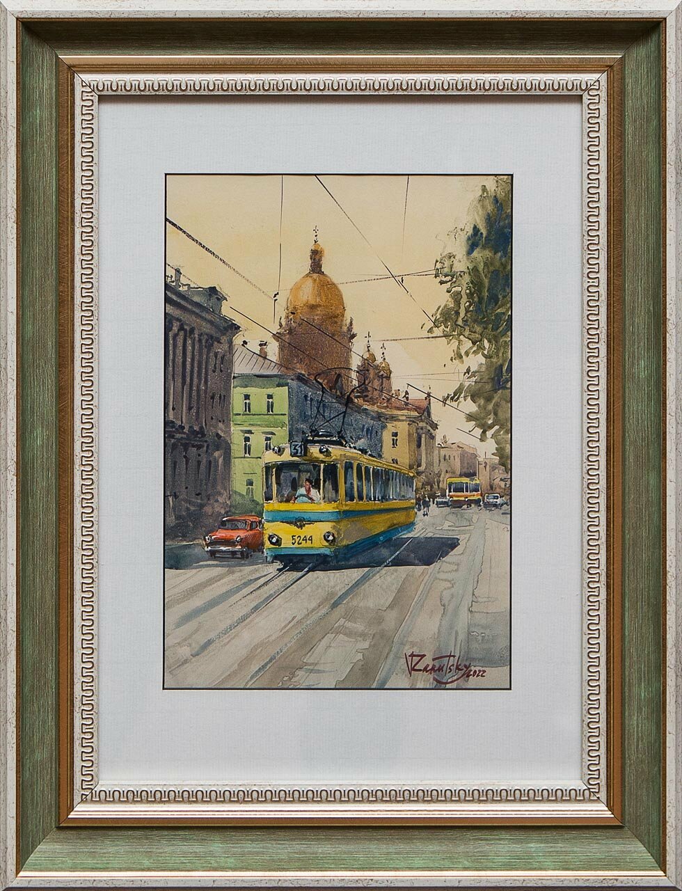 Картина акварелью "Адмиралтейский проспект" Заруцкий