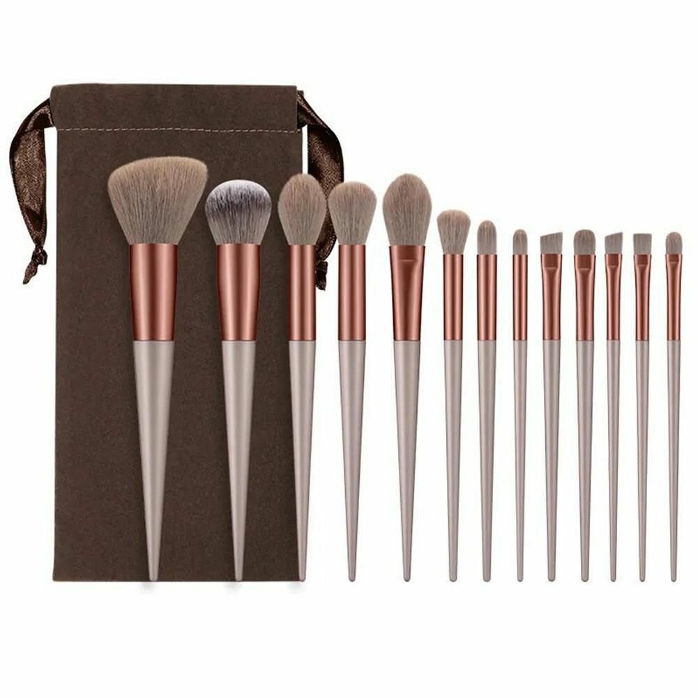 Набор из 13 кистей для макияжа, мягкая щетина, для теней, тонального крема, косметический инструмент