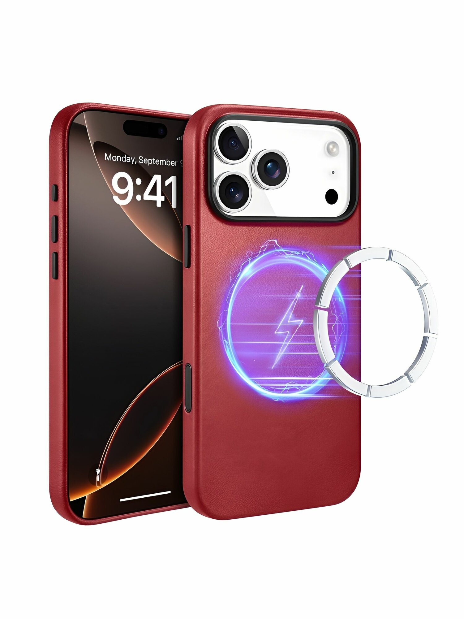 Чехол iCarer Oil Wax, для iPhone 17 Pro Max, натуральная кожа, Magsafe