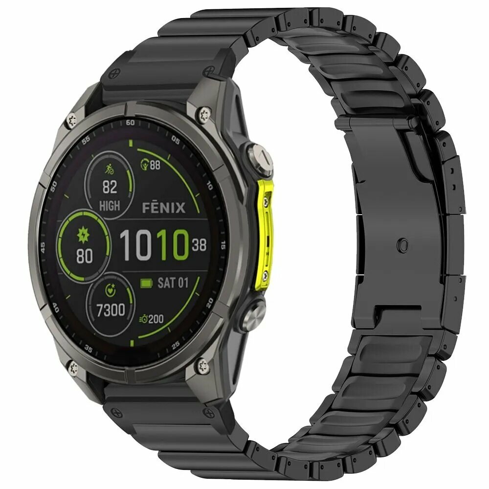 Титановый + силиконовый ремешок для часов Garmin Fenix 8 Pro 51 мм 7X 6X 5X Plus, Epix Pro, Tactix, Quatix, Enduro браслет. QuickFit 26 мм