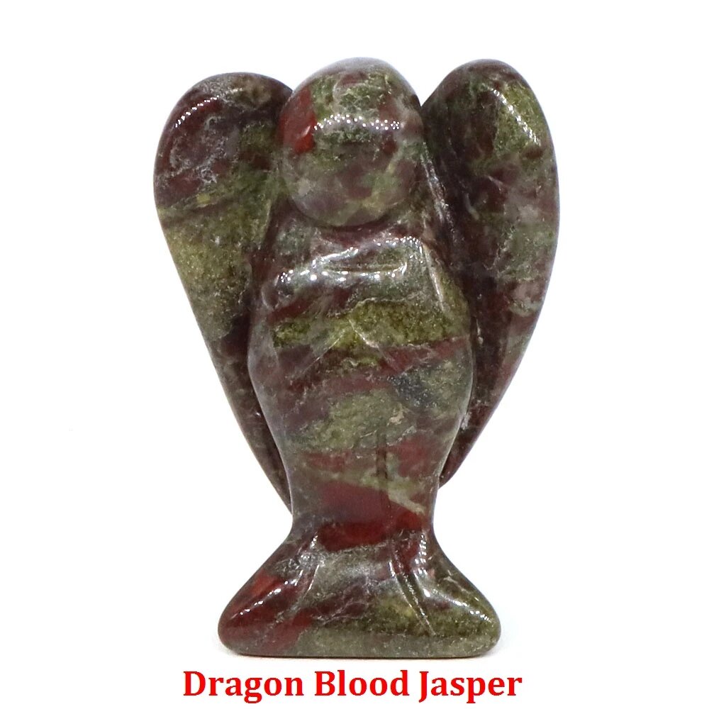 Статуэтка Ангела-хранителя из аметиста и розового кварца 1 PC, Dragon Blood Jasper