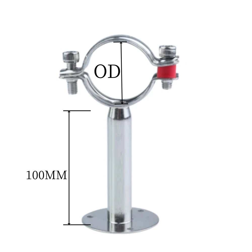 Зажим для трубы из нержавеющей стали OD32-34mm, length 100mm