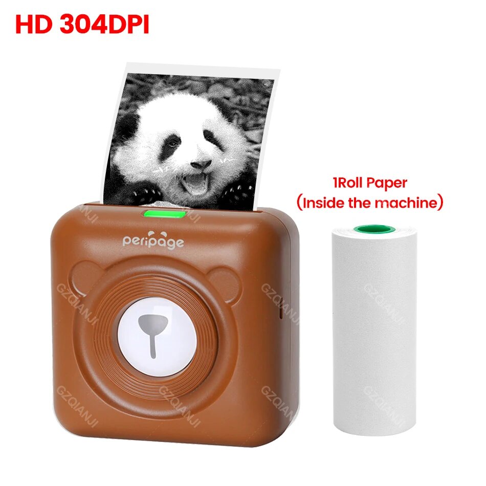 Мини-принтер PeriPage A6 304dpi Фиолетовый Желтый Белый, HD 304dpi BN