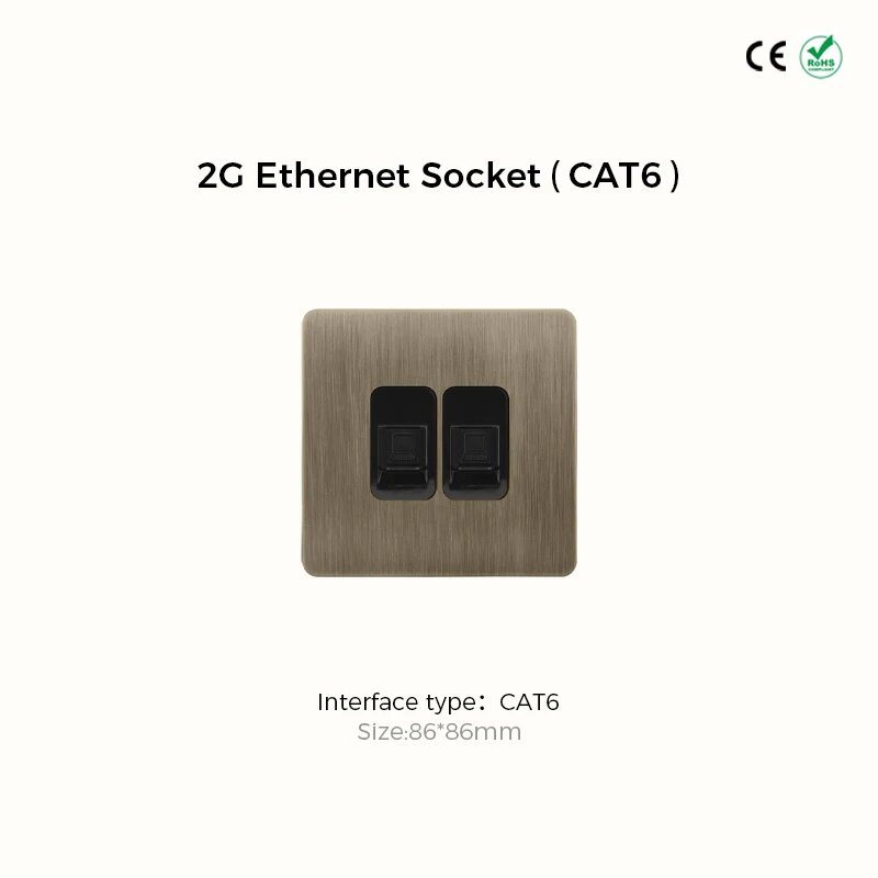 2G Ethernet Socket (CAT6) матовый бронзовый