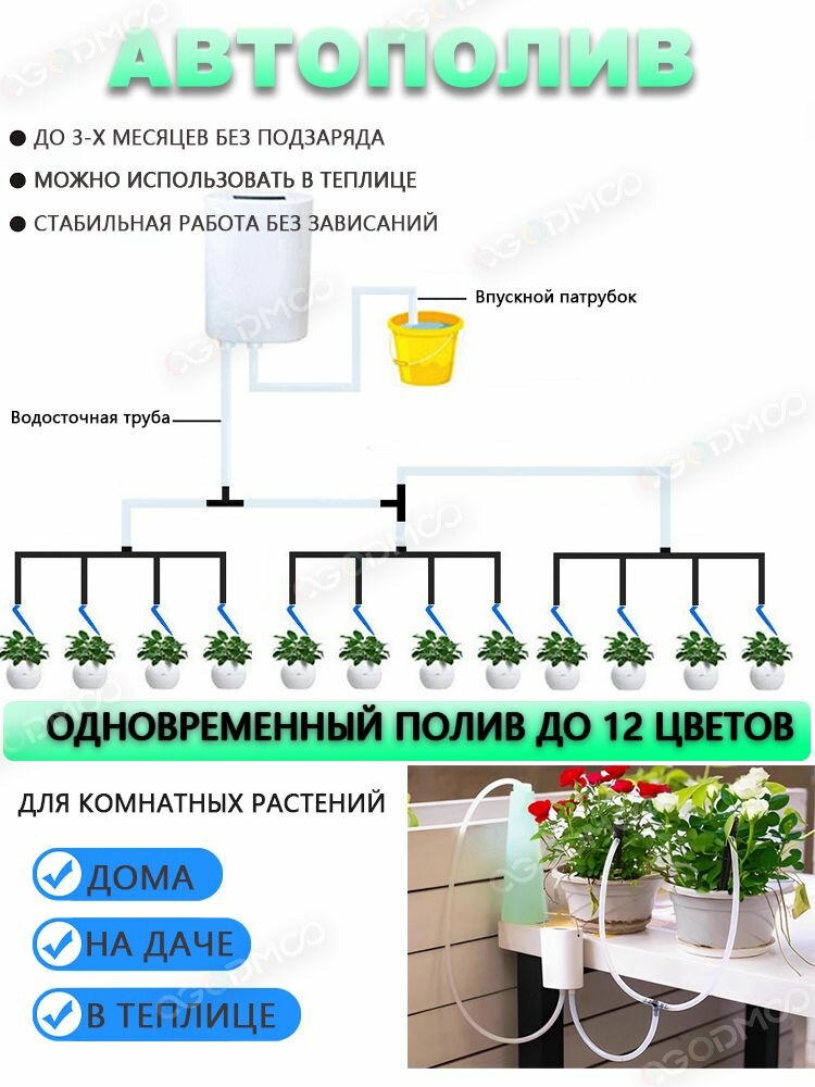 OGODMOO Автополив, 12 шт, цвет белый