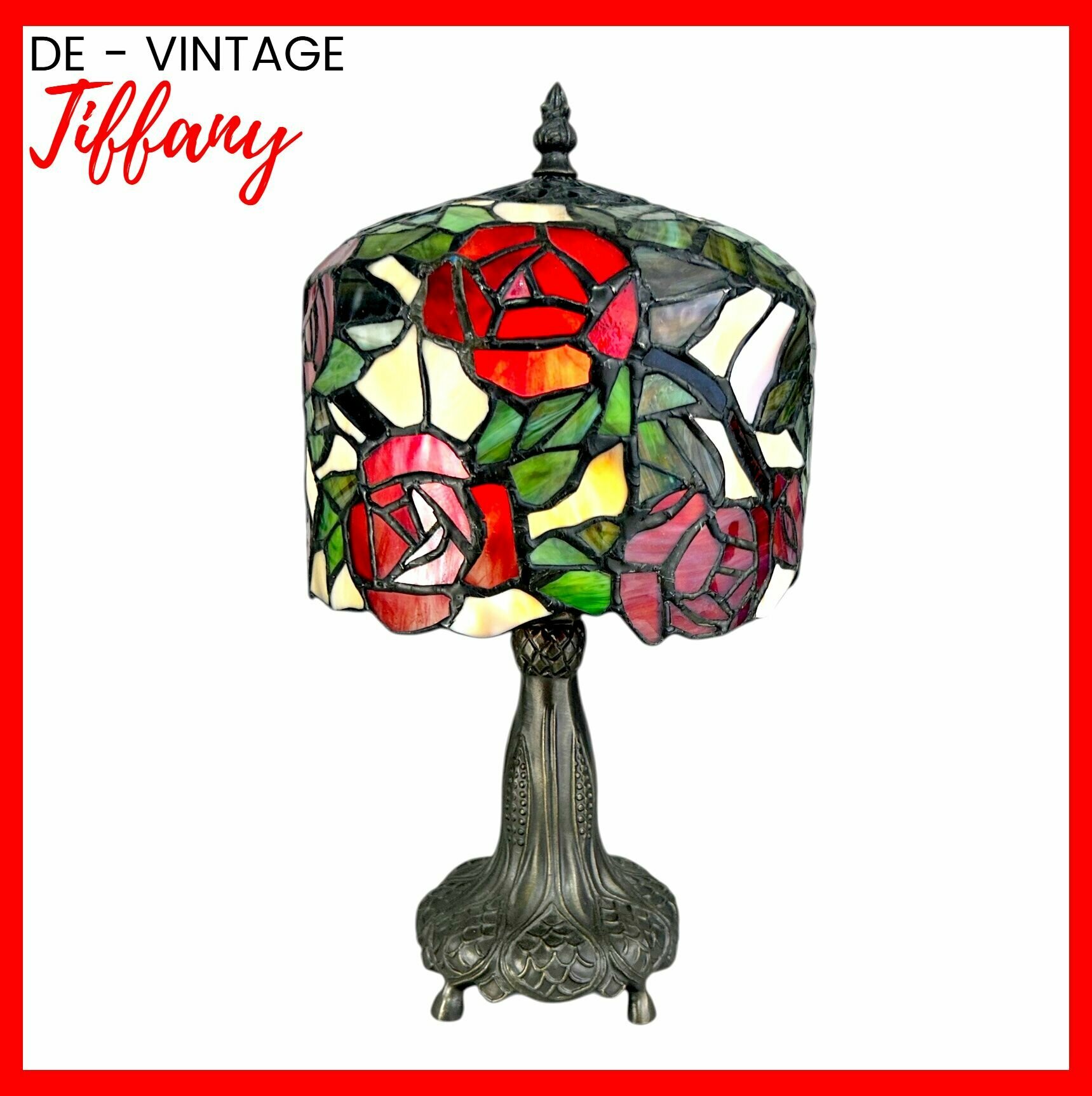 Лампа настольная, Tiffany, Тиффани, винтаж
