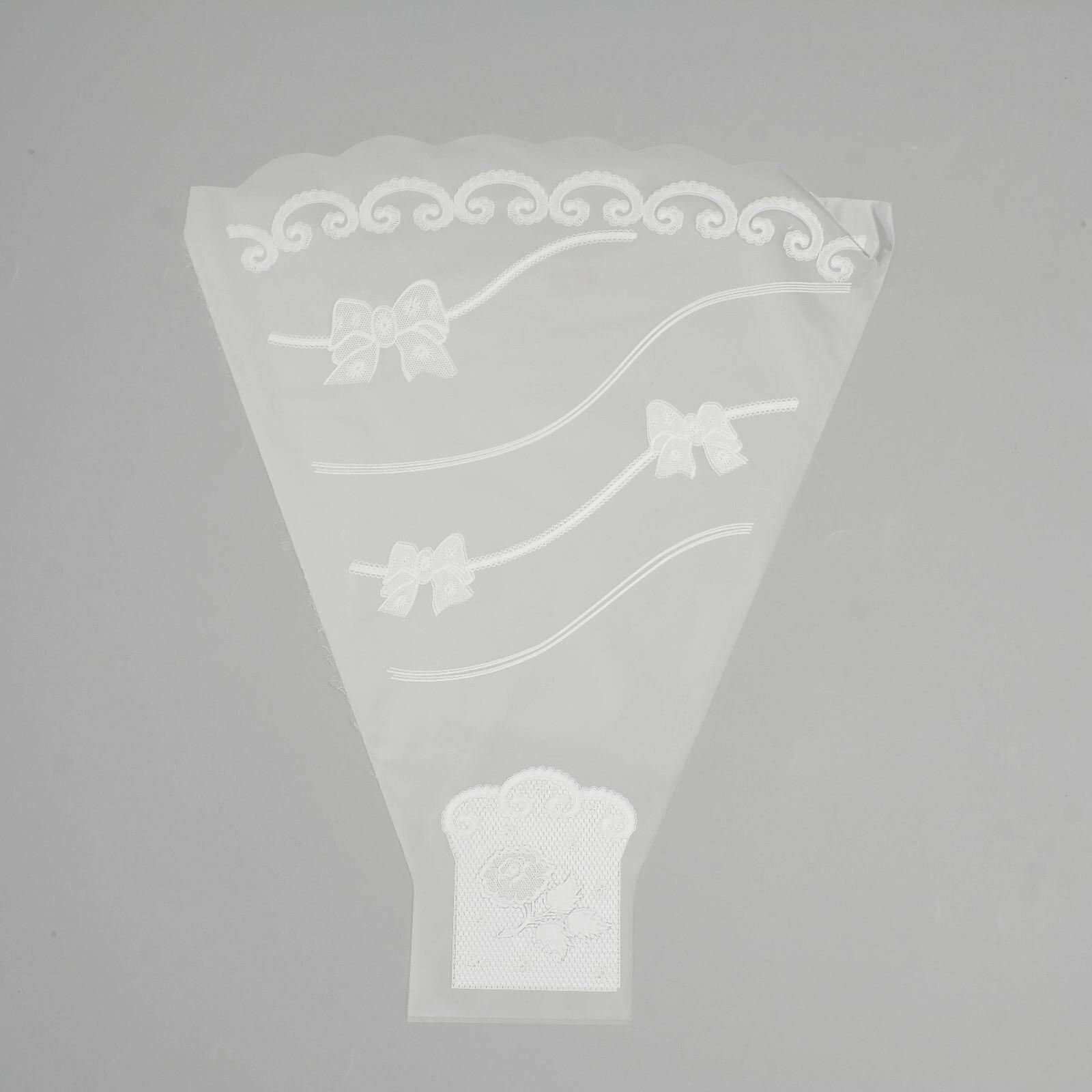 Подарочные пакеты 25 шт. под цветы "Бант", белый, 30 х 40 см