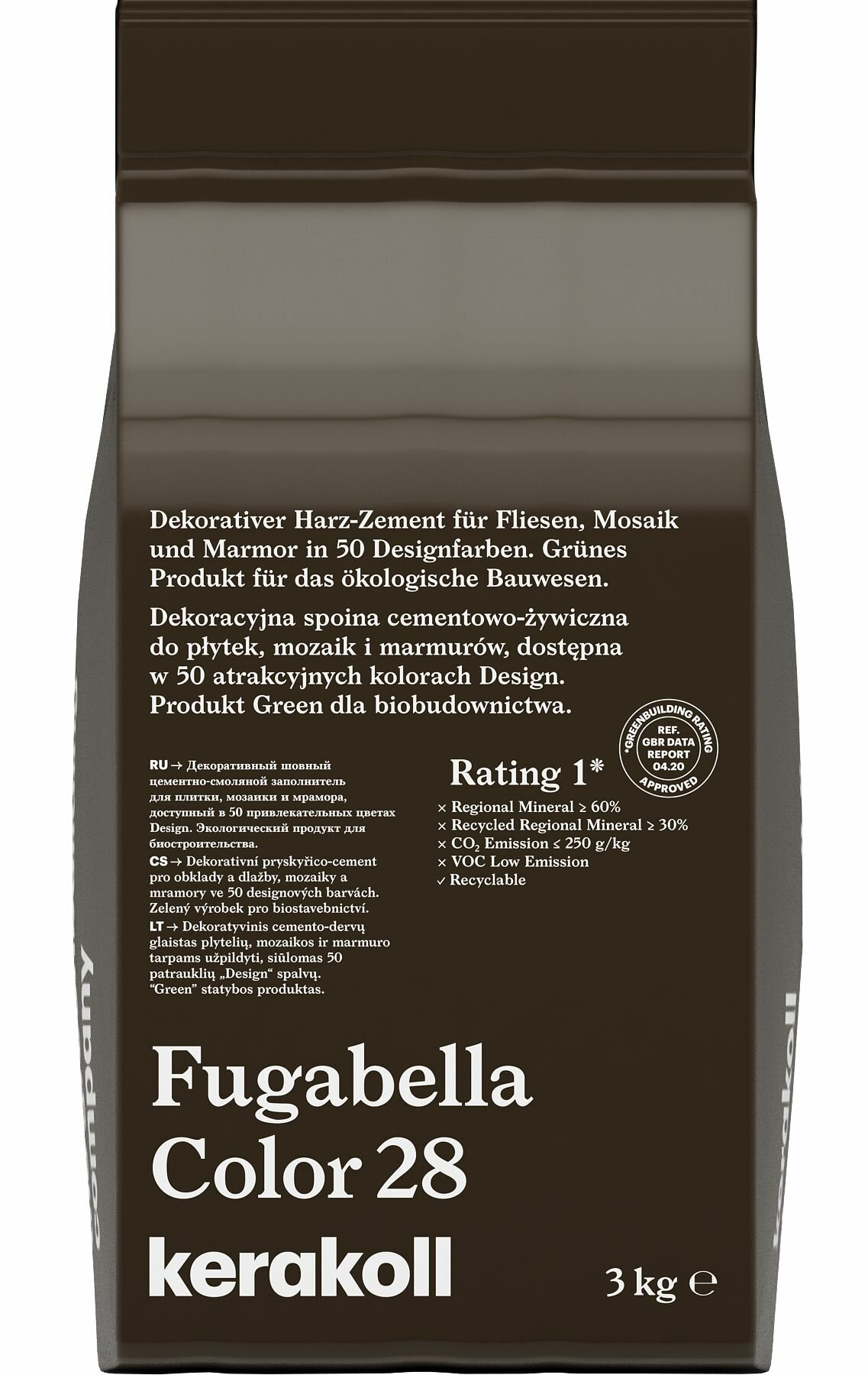 Затирка Kerakoll Fugabella Color, 28 (Горький шоколад) 3 кг.