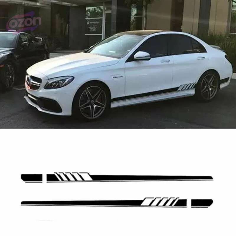 Наклейка на боковую юбку BC D-608-черная, для Mercedes Benz C-Class