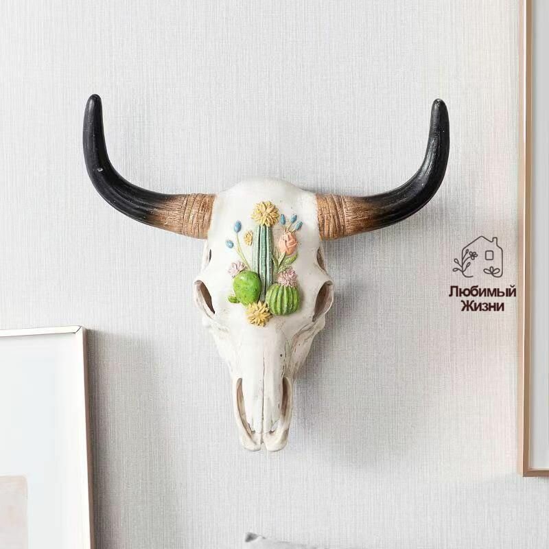Настенное украшение "Голова быка" из высококачественной смолы