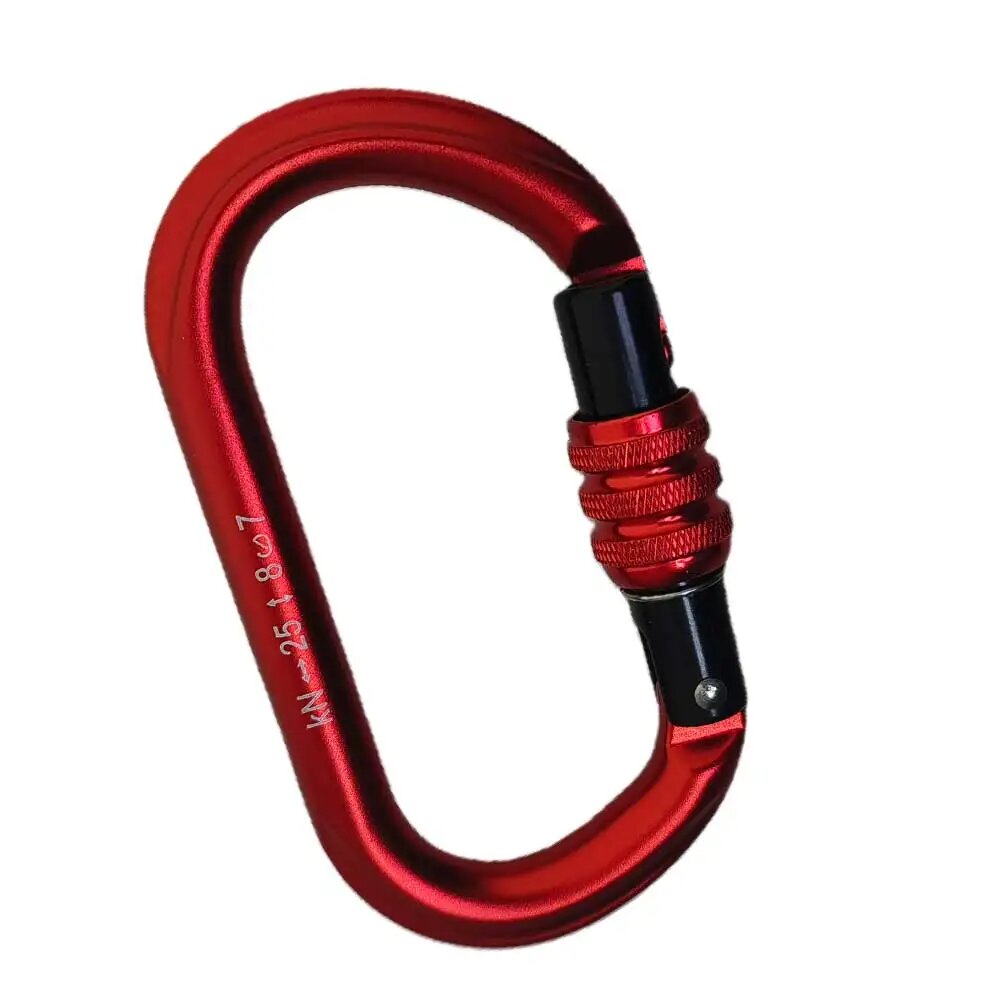 Карабин алюминиевый 25KN O-образный Красный, Red 1