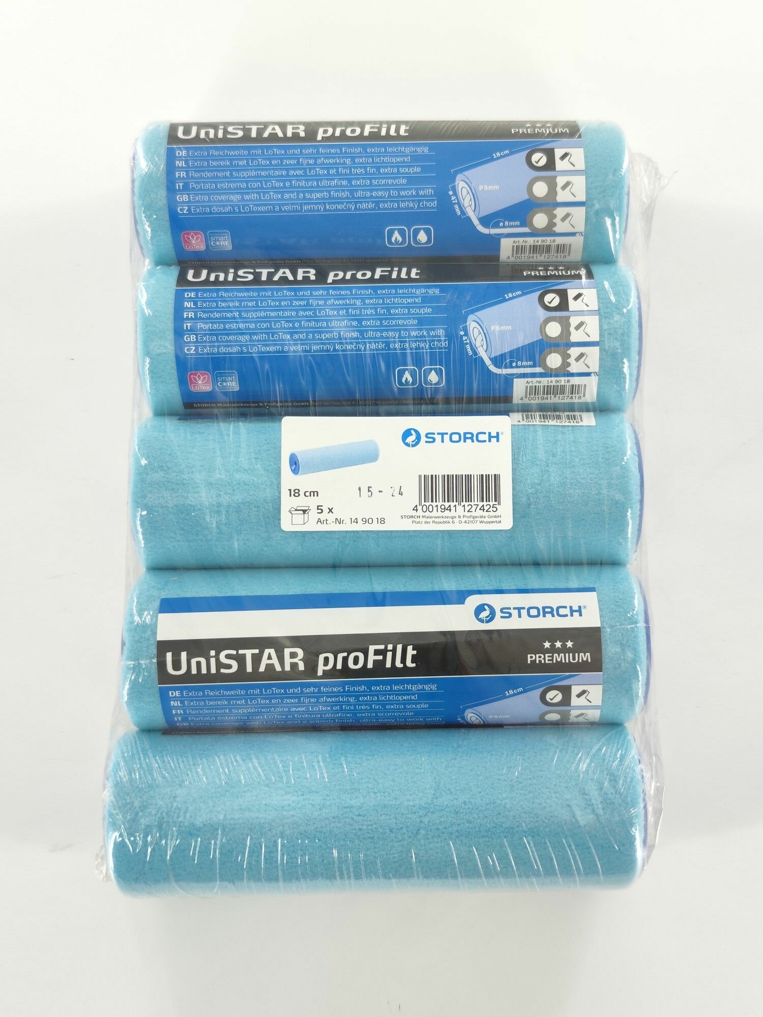 Валик Storch Premium Uni Star Pro Filt 149018 филт 5мм (180*48*8мм) упак (5 шт)