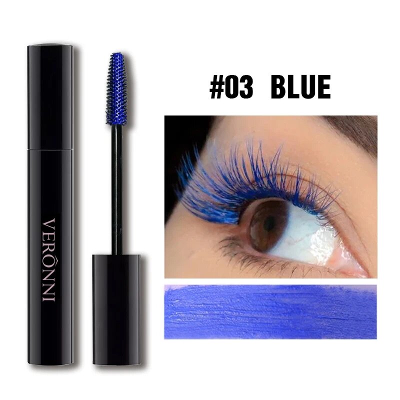 7-цветная быстросохнущая тушь для ресниц, толстая керлинговая водостойкая и устойчивая к поту цветная тушь, многоцветная керл.