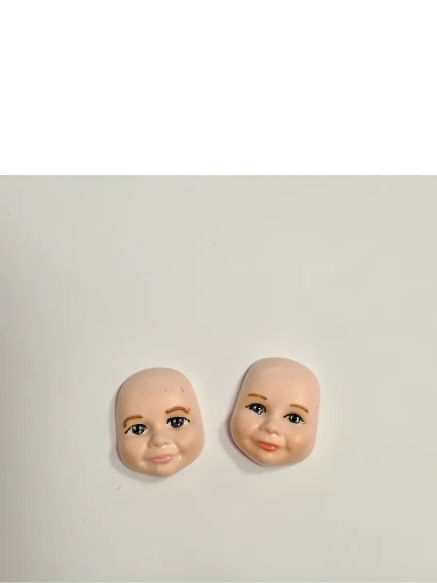 Набор раскрашенных лиц 2 шт для ватных игрушек